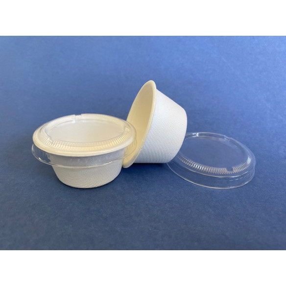 Pocillo Biodegradable Natural 2 oz | Frutaplas| Envases biodegradables