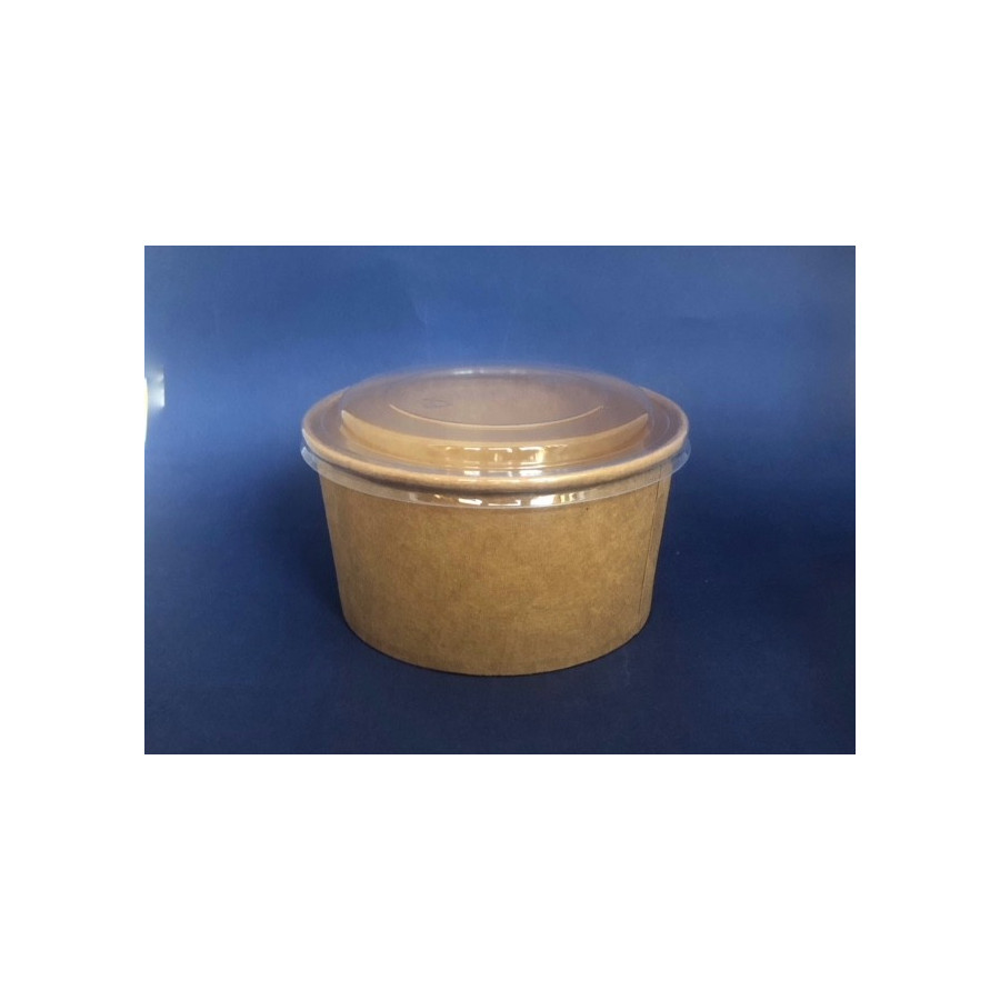 Pote Kraft 1000 con Tapa | Frutaplas | Potes y Pocillos desechables